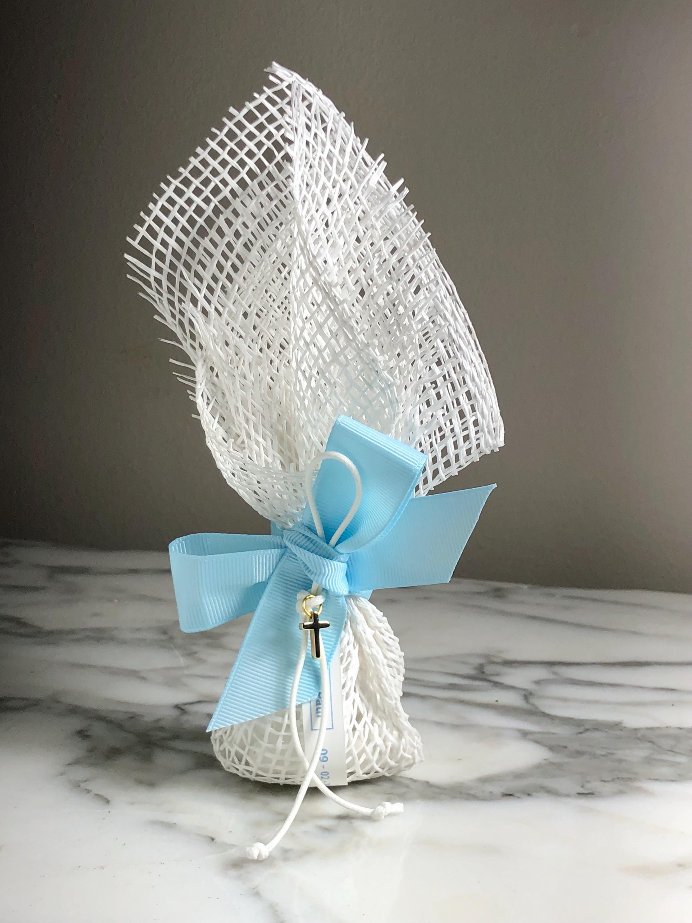Bulk Party Favor Jordan Almonds - Gold Cross Charm, Fabric Pouch, Greek ...