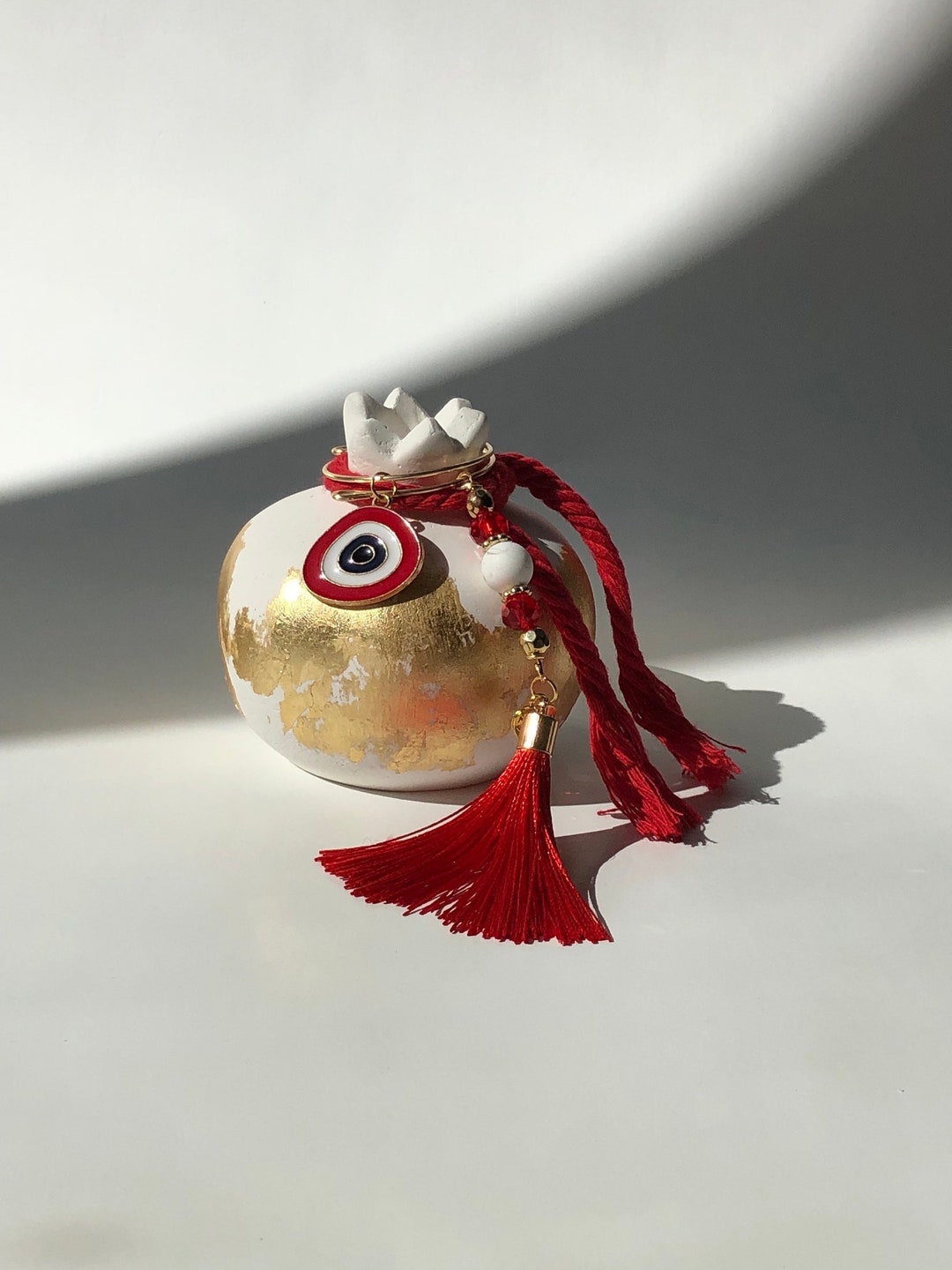 POMEGRANATE RODI Gold Leaf Home Decor - Petite, Good Luck Gift, Red ...