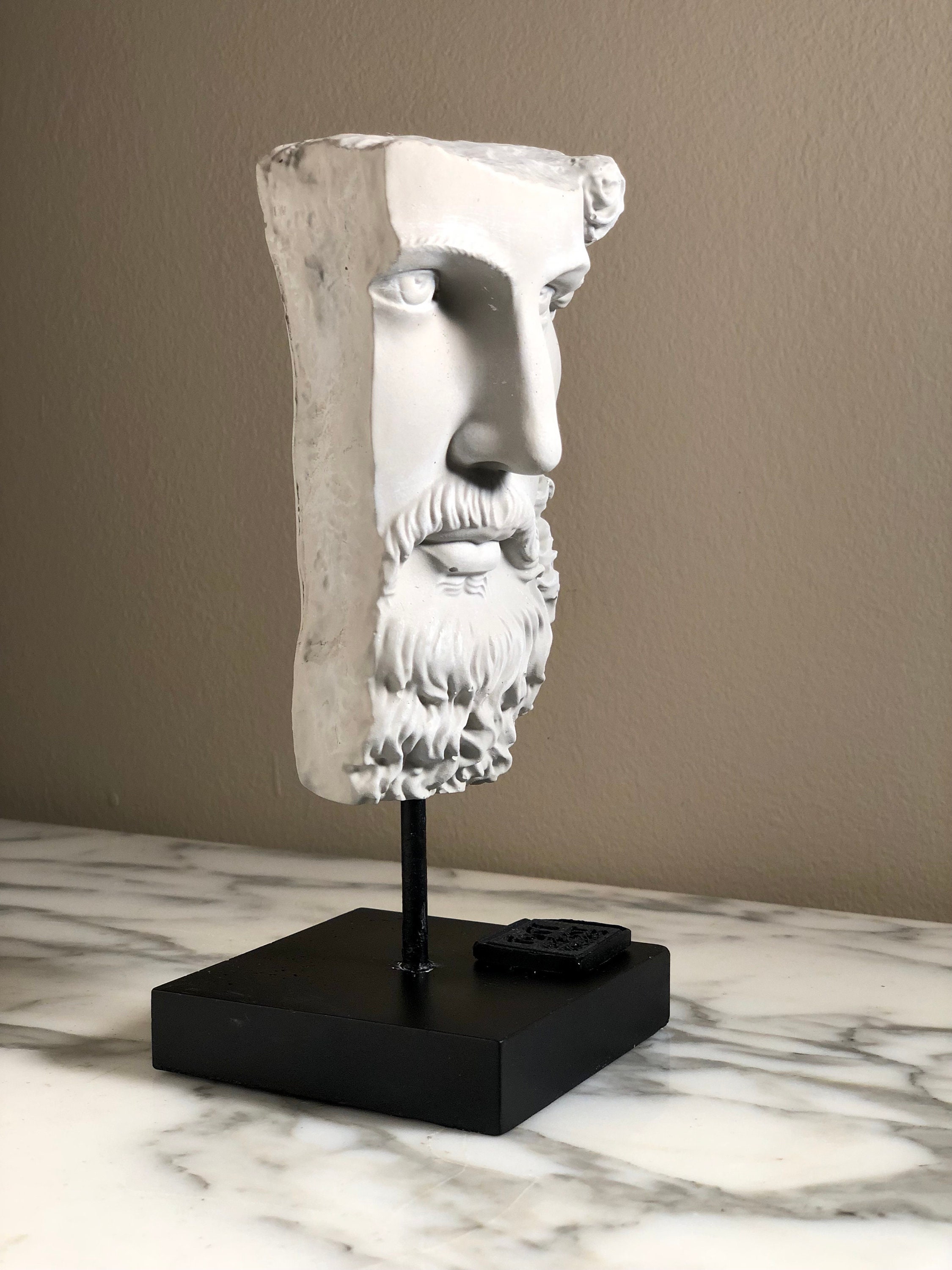 ZEUS STATUE Home Decor Gray Cement Sculpture Greek Roman God - Etsy