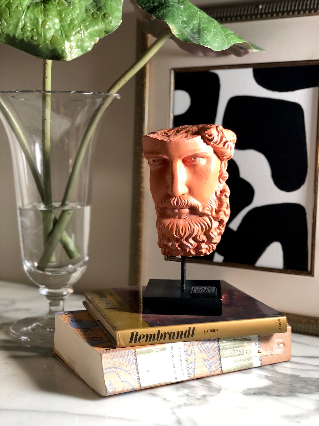 ZEUS STATUE Home Decor Terracotta Cement Antique Sculpture, Greek Roman ...