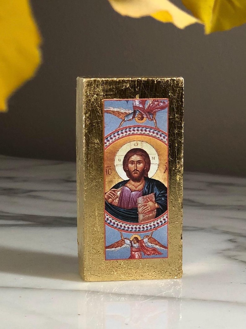 ICON Byzantine Bulk Party Favor: Gold Leaf Petite Statue, Jesus, Mary ...