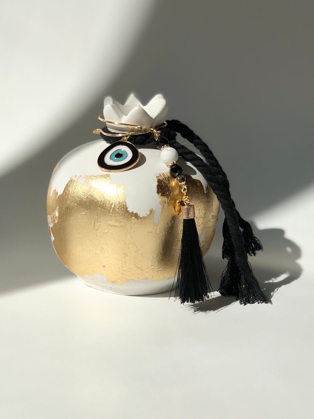 POMEGRANATE RODI Gold Leaf Home Decor - Large, Good Luck Gift, Black ...