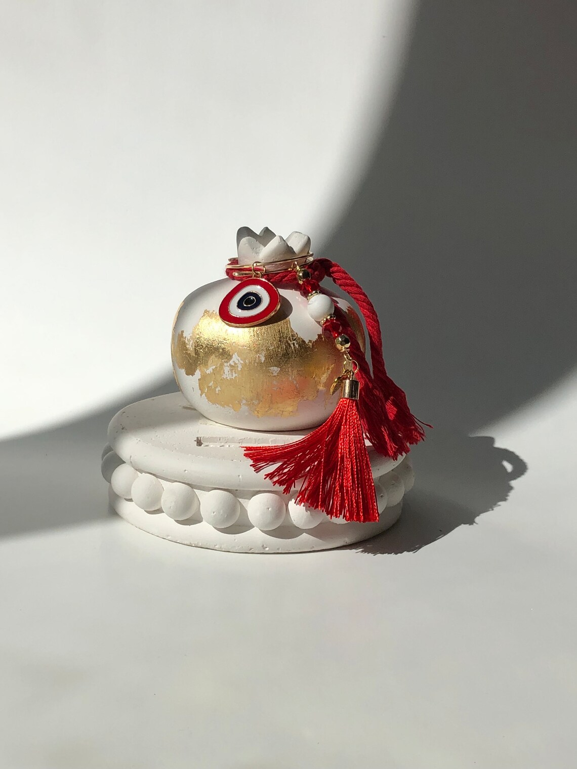 POMEGRANATE RODI Gold Leaf Home Decor - Petite, Good Luck Gift, Red ...