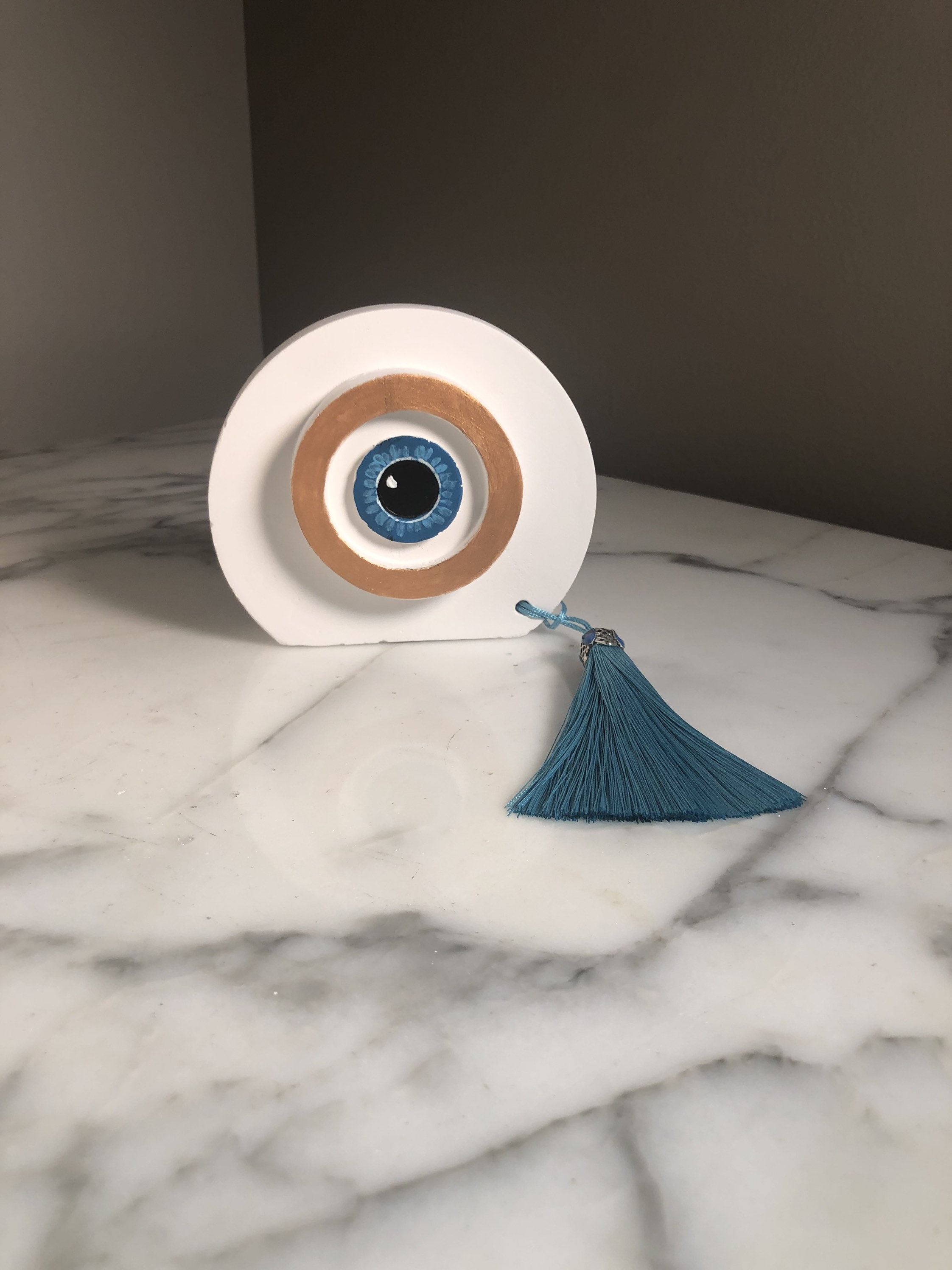 EVIL EYE Gold Statue Sunrise Mati Home Decor - Medium, Good Luck Gift ...