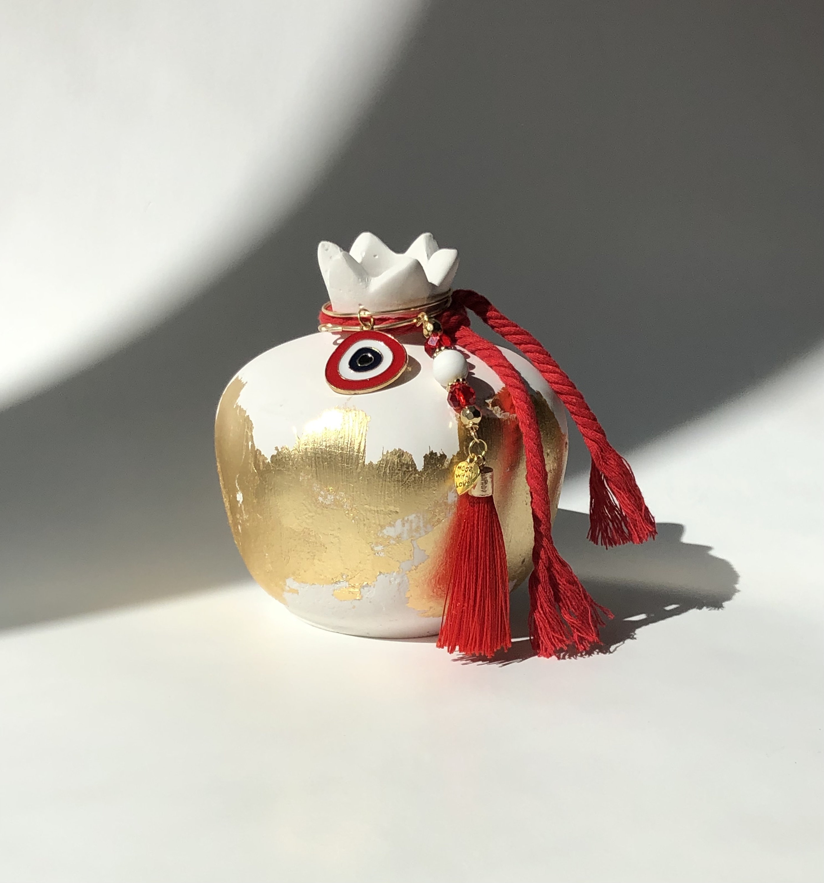 POMEGRANATE RODI Gold Leaf Home Decor - Medium, Good Luck Gift, Red ...