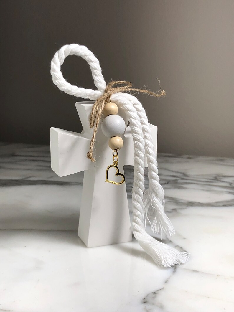 Party Favor Religious Cross Gold Heart Charm, White, Jordan Almonds ...