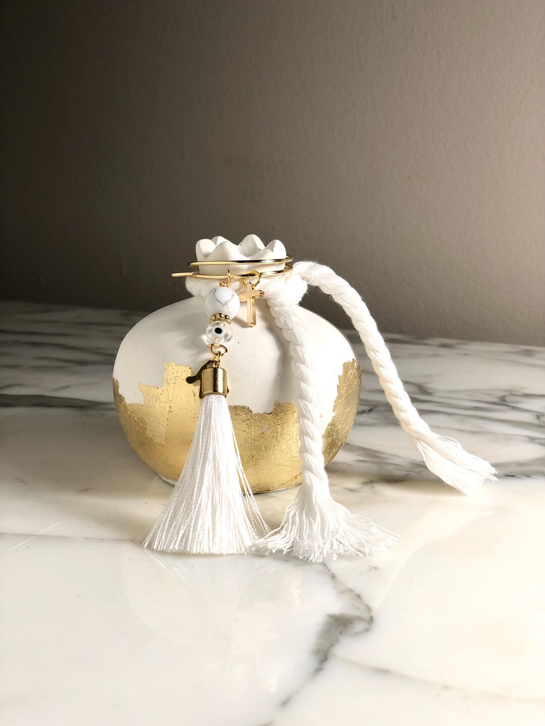 POMEGRANATE Rodi GOLD LEAF Home Decor - Petite, Good Luck Gift, Blue ...