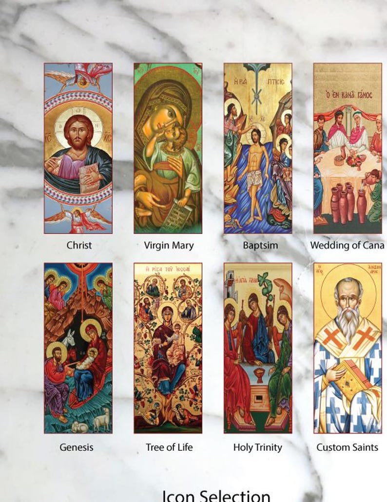 ICON Byzantine Bulk Party Favor: Gold Leaf Petite Statue, Jesus, Mary ...