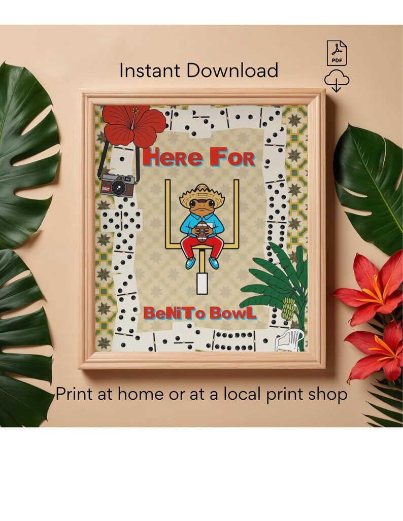 Benito Bowl Digital Party Signs | Digital Table Sign - Etsy
