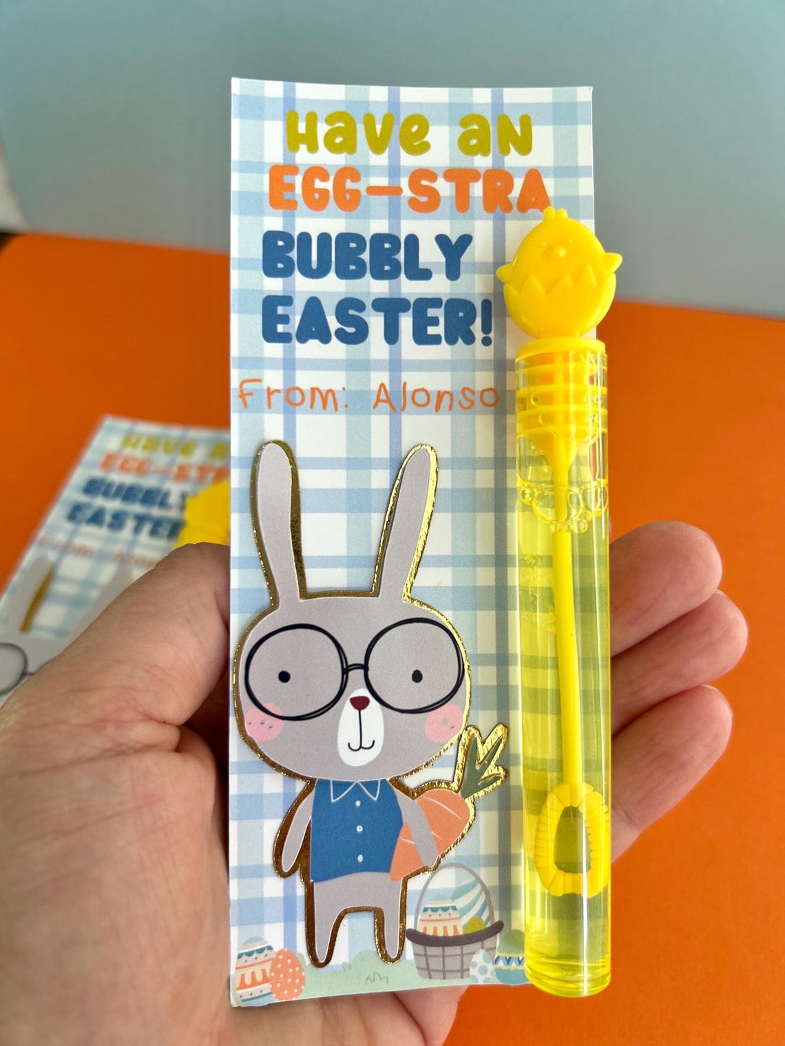 Easter Bubbles Card | Easter Gift | Bunny Bubbles Holder |easter Favor | Easter Class Gift| Kids ...