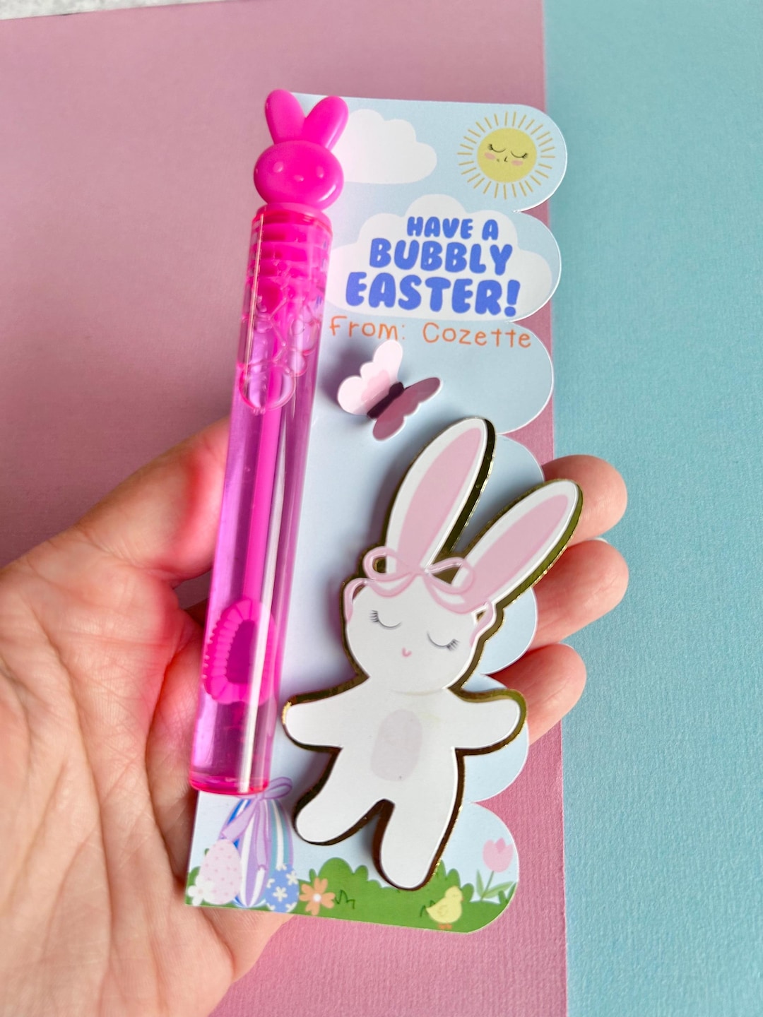 Easter Bubbles Card | Easter Gift | Bunny Bubbles Holder |easter Favor | Easter Class Gift| Kids ...
