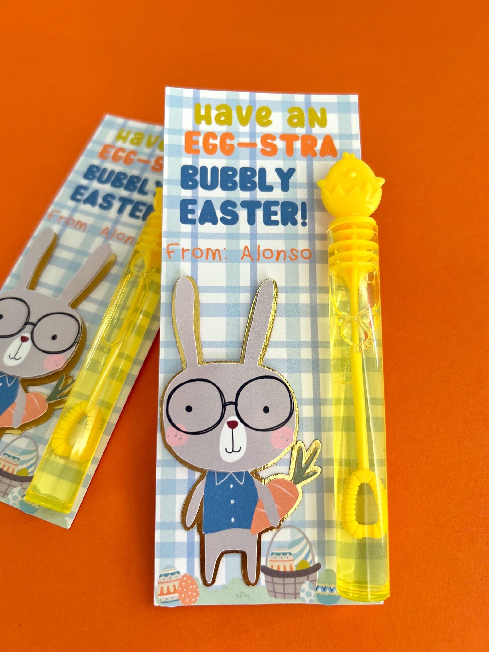 Easter Bubbles Card | Easter Gift | Bunny Bubbles Holder |easter Favor ...