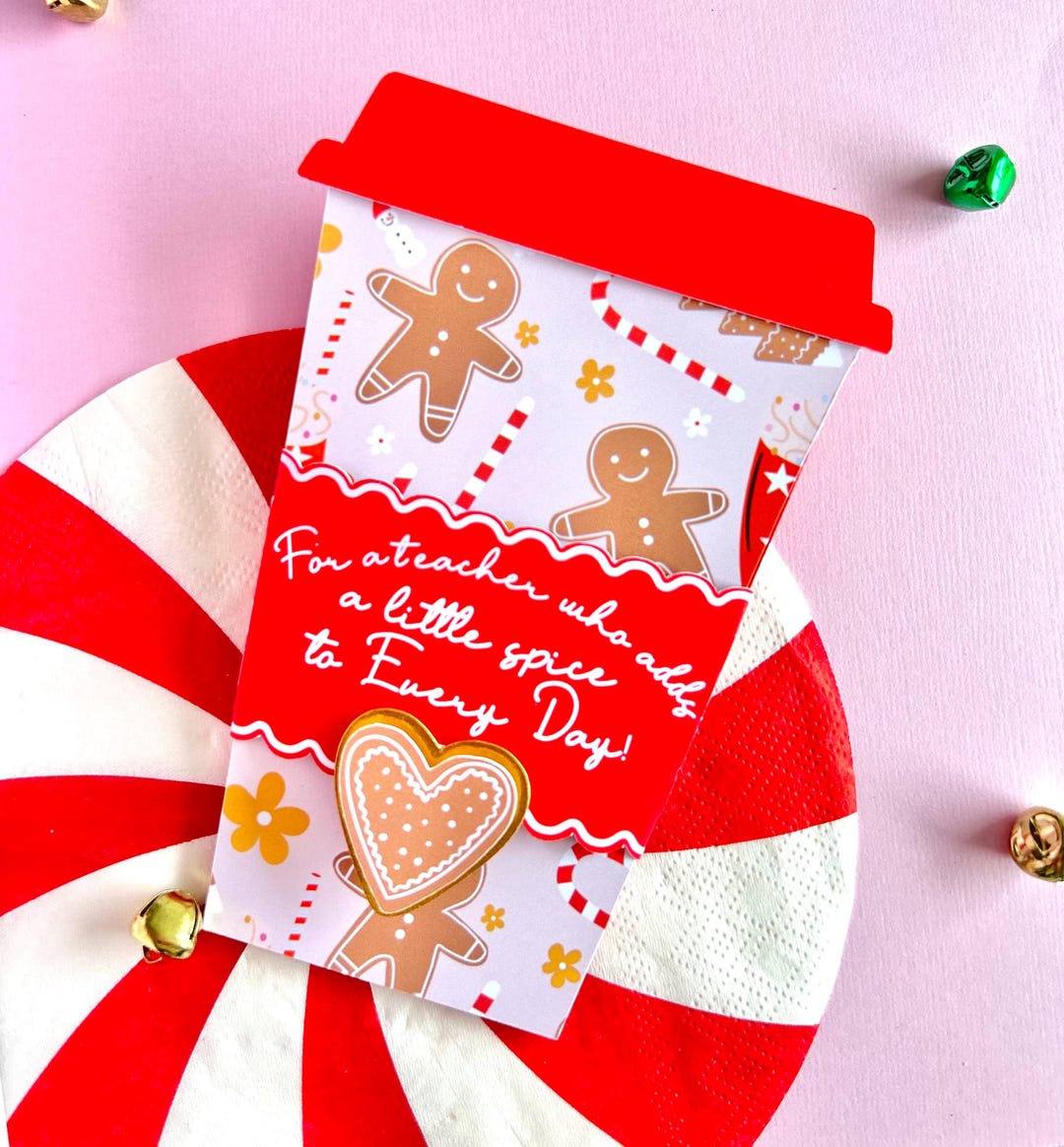 Christmas Teacher Gift Card Holder, Christmas Coffee Gift, Coffee Cup ...