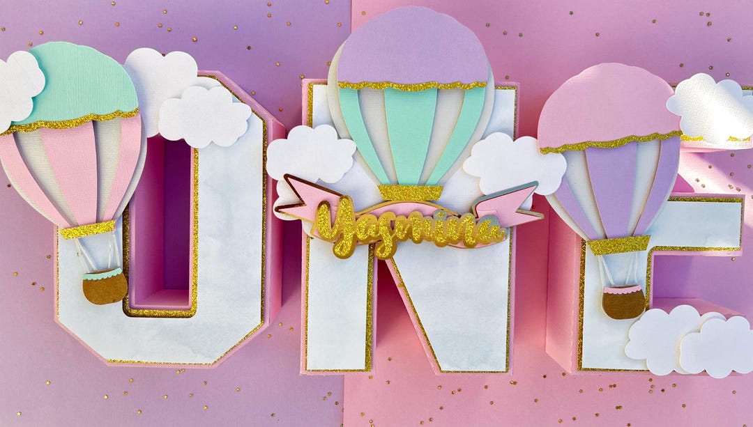 Hot Air Balloon 3D Letters, Hot Air Balloon Decor, Up, up & Away Baby ...