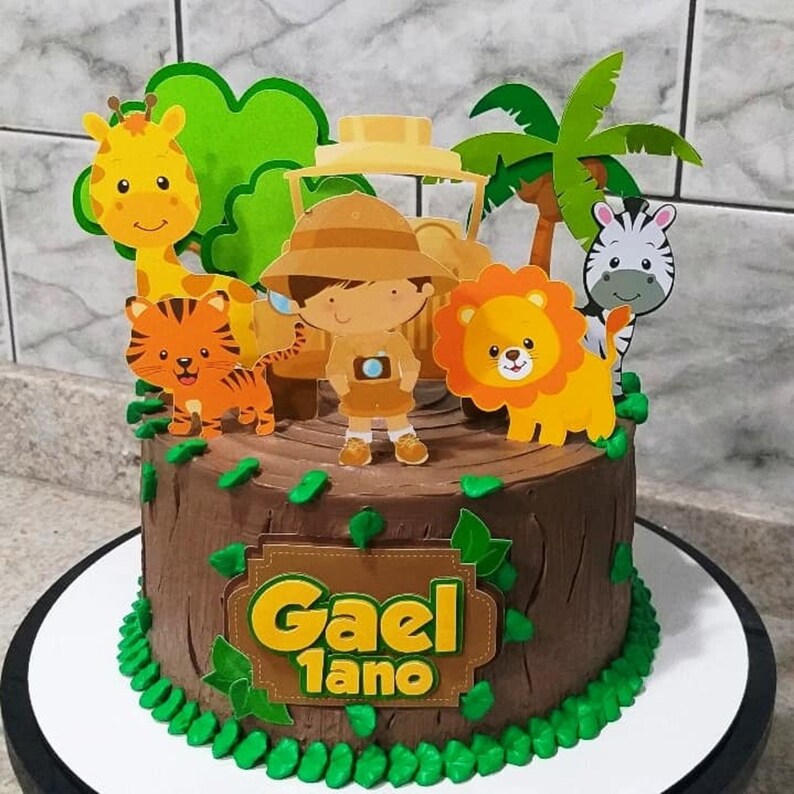 08-printable Safari Cake Topper Personalized Safari - Etsy