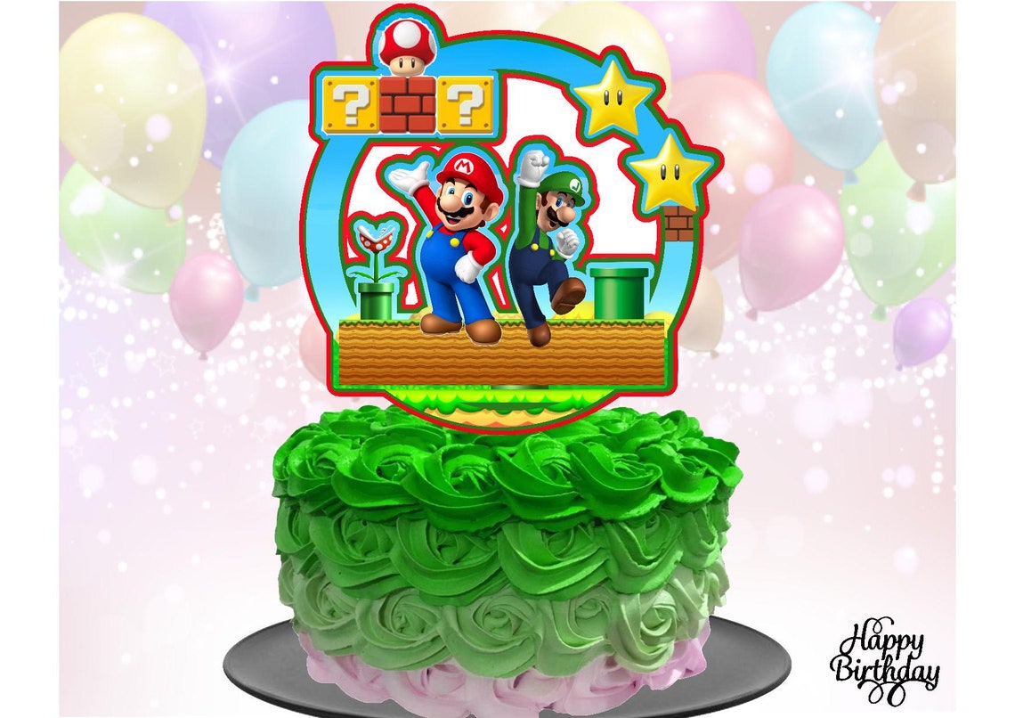 Printable Super Mario Cake Topper Personalized Super Mario | Etsy