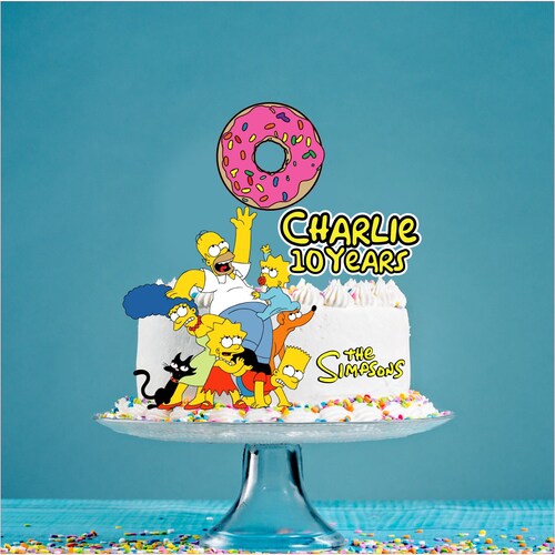 03-printable the Simpsons Cake Topper Personalized the - Etsy Australia