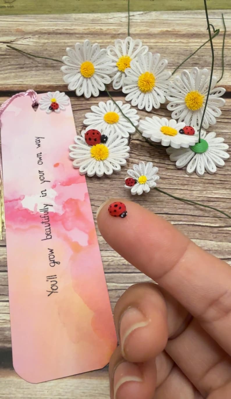 10 Quilling Ladybugs - Paper Tiny Ladybug. Handcrafted Cute Paper ...