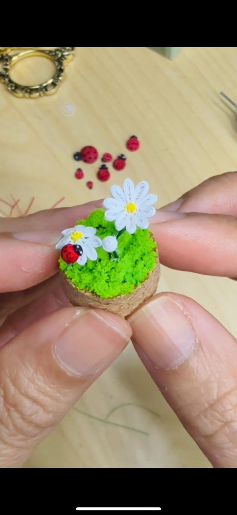 10 Quilling Ladybugs - Paper Tiny Ladybug. Handcrafted Cute Paper ...