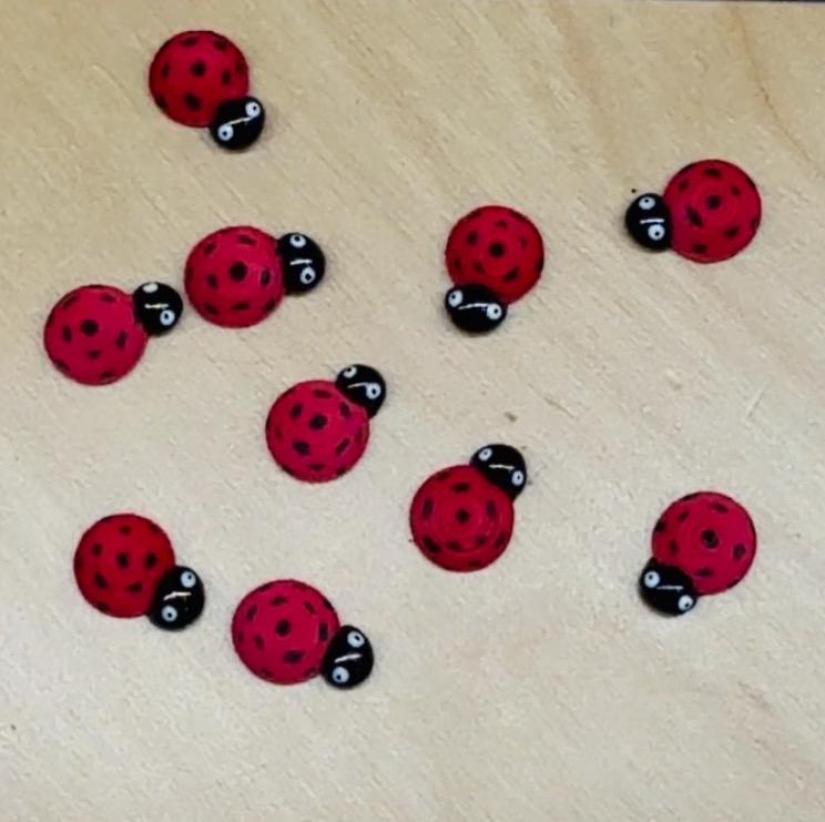 10 Quilling Ladybugs - Paper Tiny Ladybug. Handcrafted Cute Paper ...