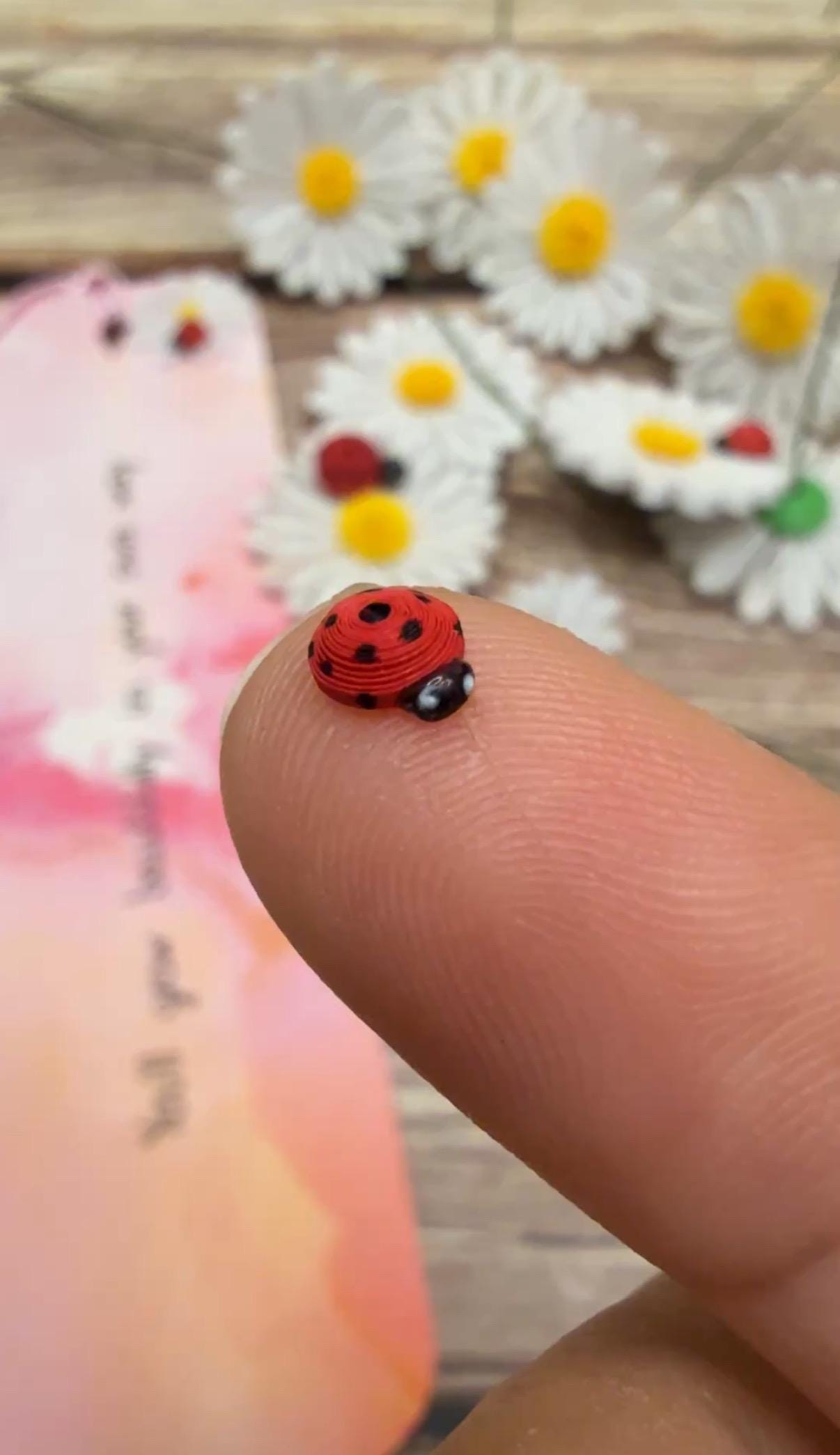 10 Quilling Ladybugs - Paper Tiny Ladybug. Handcrafted Cute Paper ...