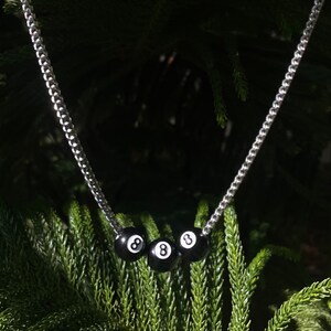 8 Ball Necklace - Cuban Chain - 888 Angel Number Jewelry - Spiritual ...