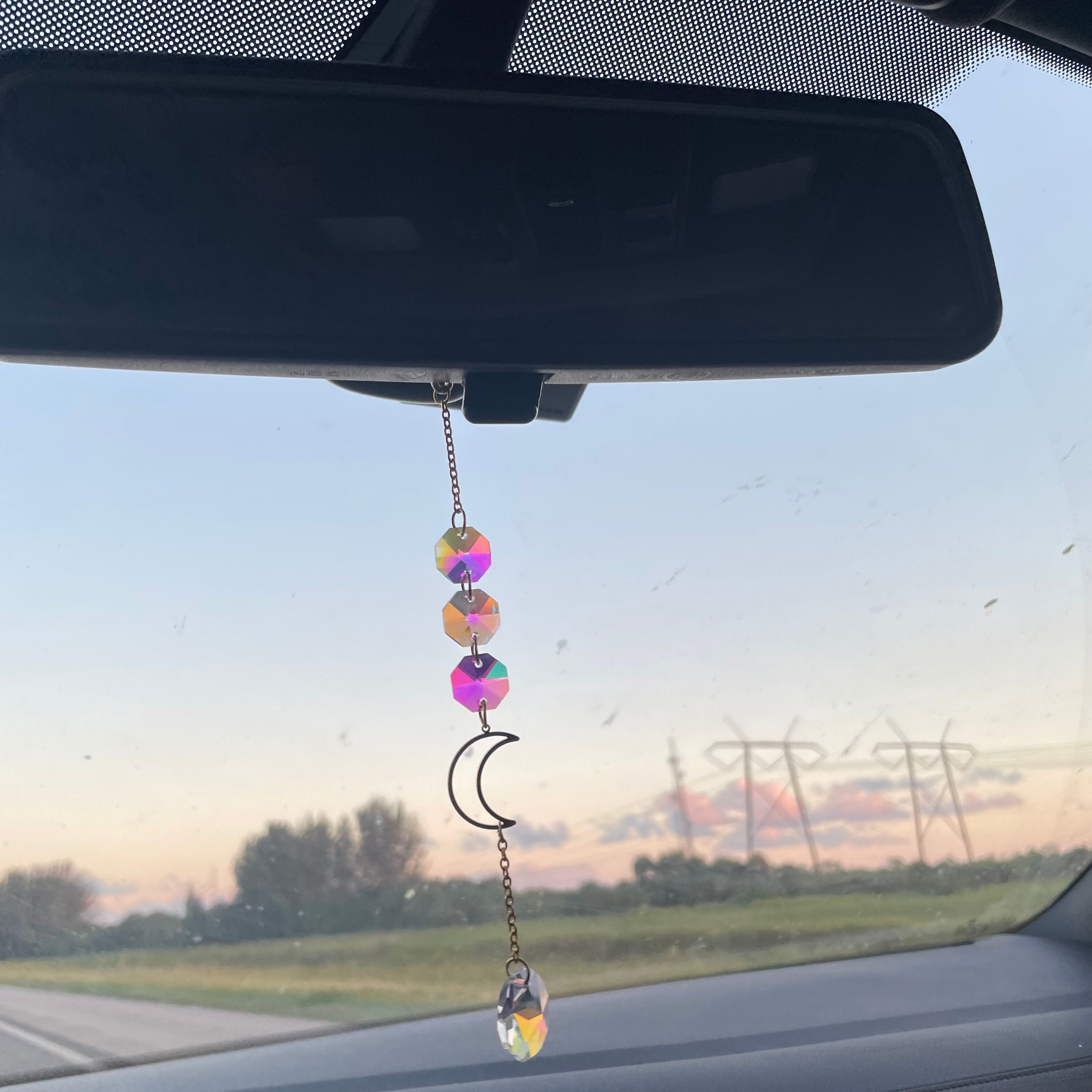 Sun Catcher Car Charm Sun / Moon Suncatcher Keychain Car - Etsy UK