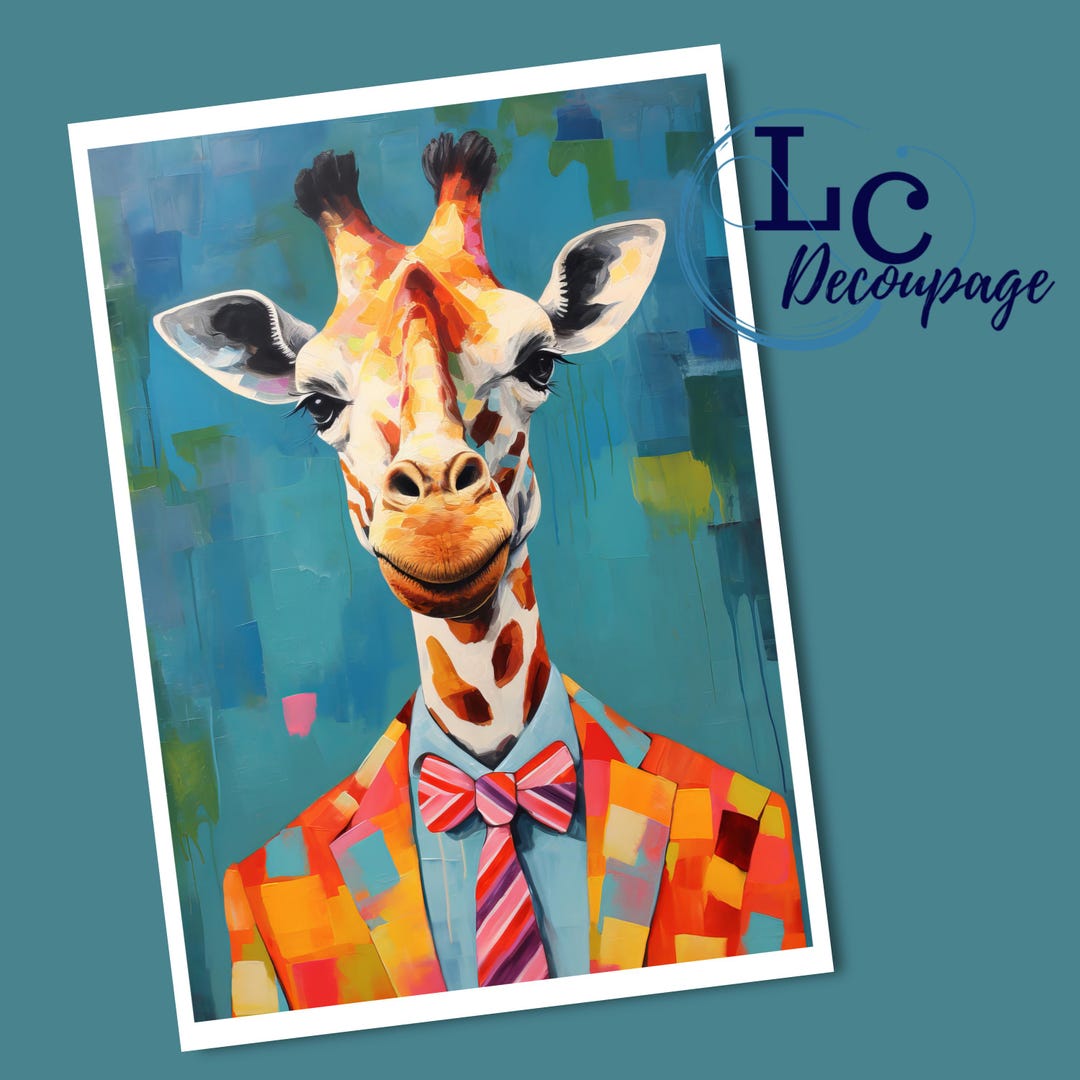 Decoupage Rice Paper, A3 & A4 Paper, Giraffe Image, Decoupage Design ...