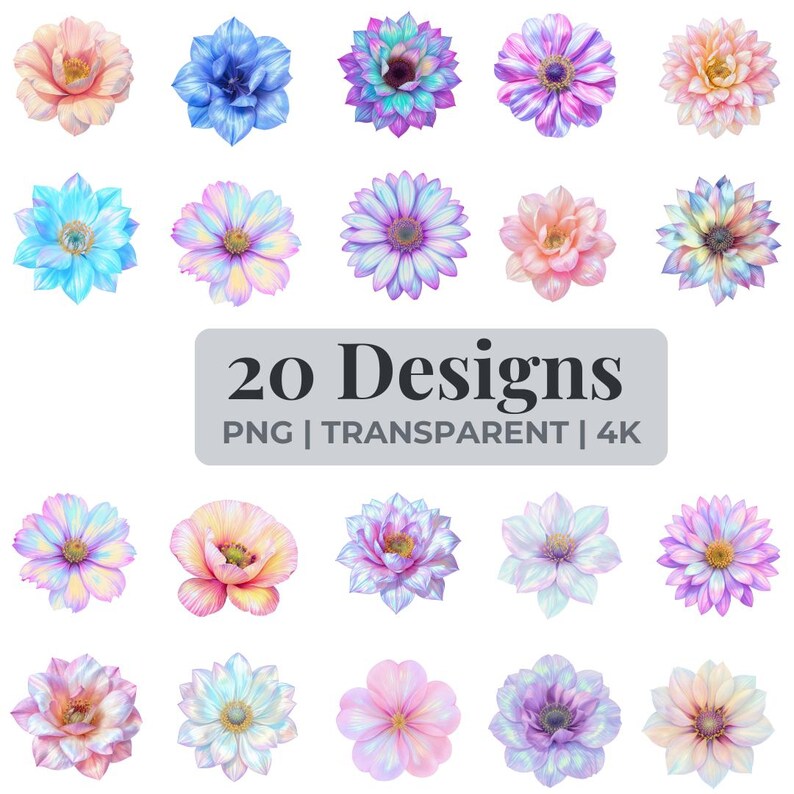 Flower Clipart Bundle – 20 High-resolution PNG Images, Transparent ...
