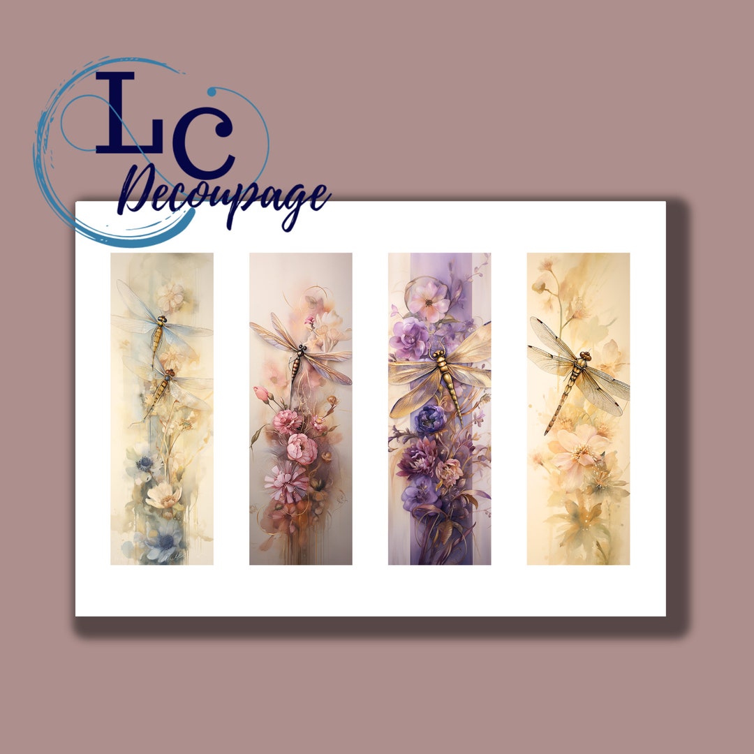 Decoupage Rice Paper, Bookmark Design, Decoupage Paper, Dragonfly Image ...