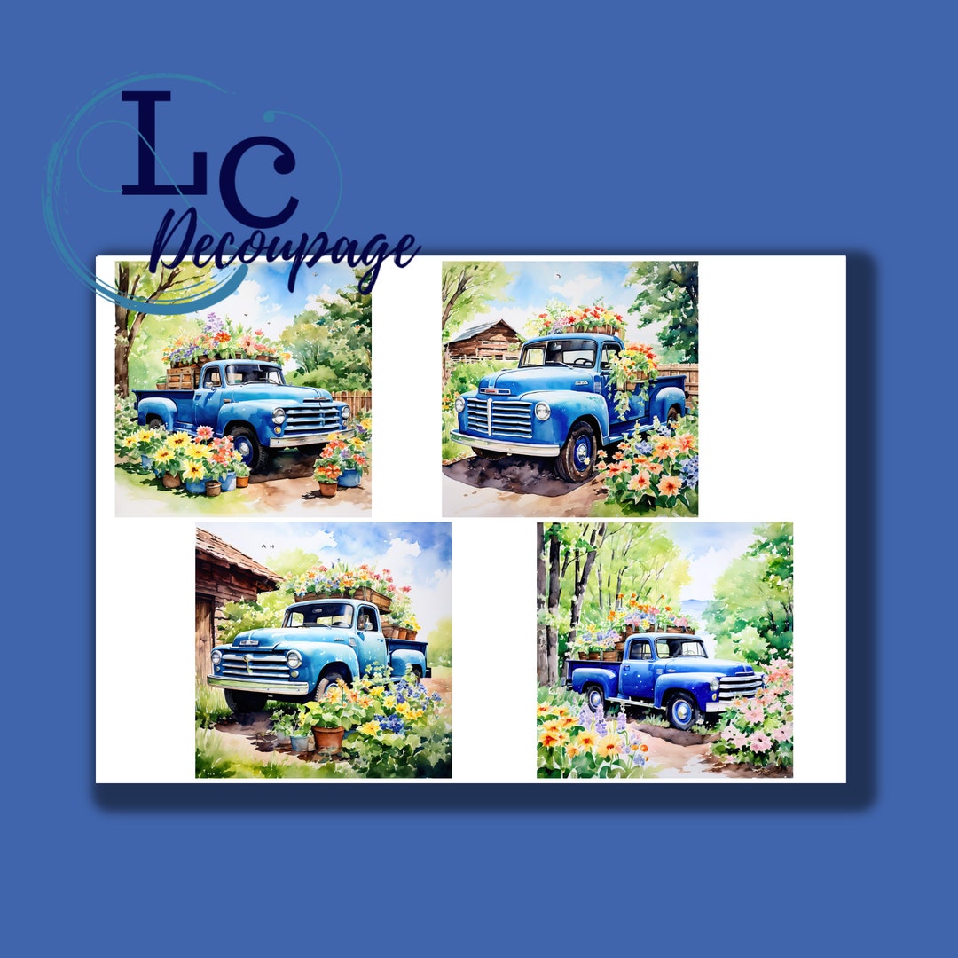 Decoupage Rice Paper, Coaster Designs, Decoupage Paper, Truck Images ...