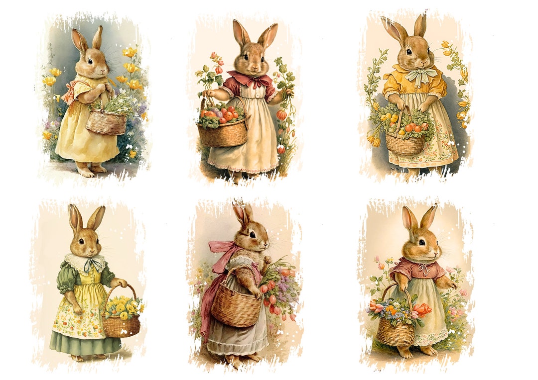 Decoupage Rice Paper, LC Collection, A4 Decoupage Paper, Rabbit Images ...