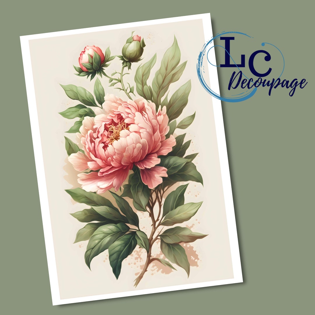 Decoupage Rice Paper, A4 and A3 Decoupage Paper, Flower Image, DIY ...