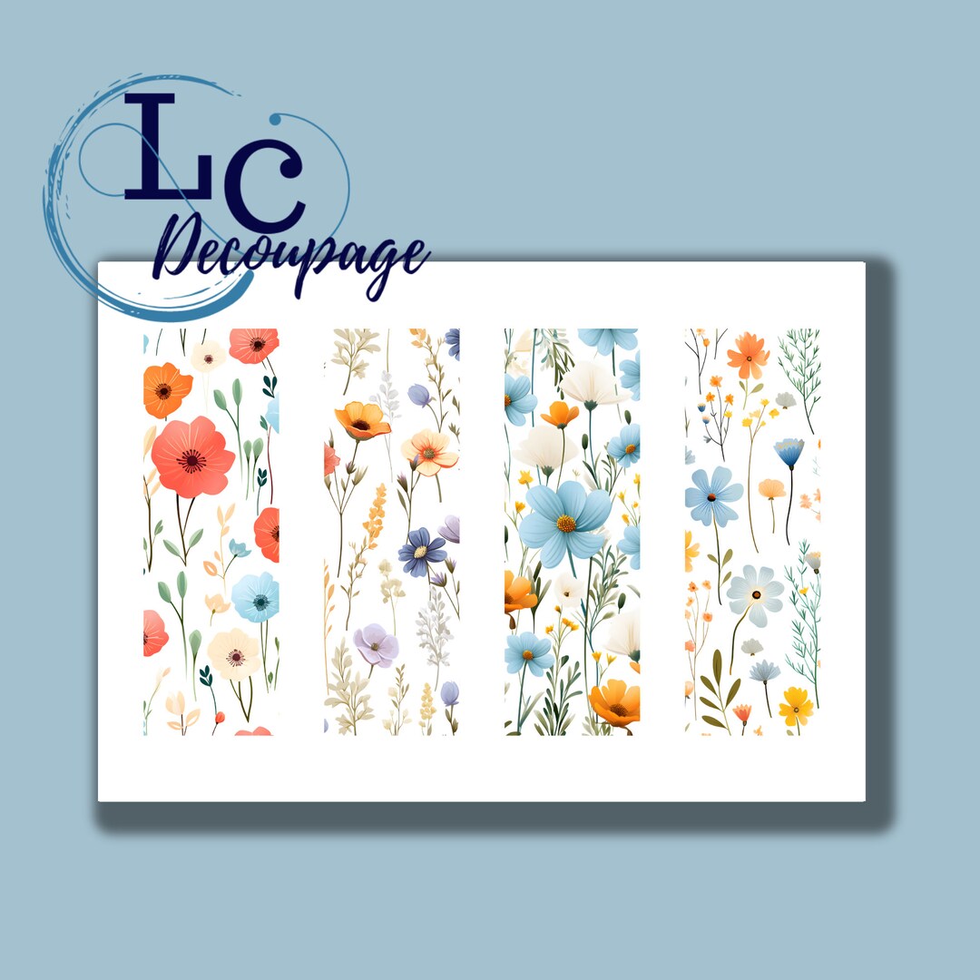 Decoupage Rice Paper, Bookmark Design, A4 Paper, Image for Bookmark ...