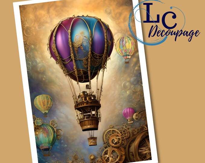 Decoupage Rice Paper, A4 & A3 Decoupage Paper, Steampunk Image ...