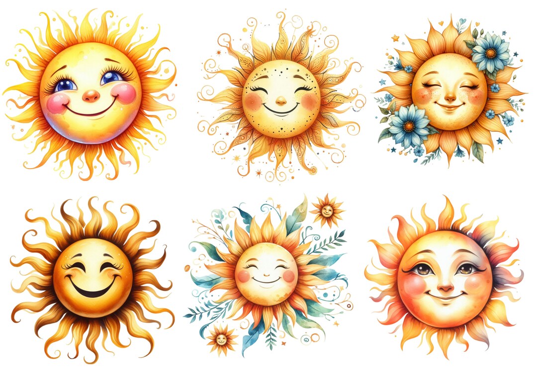 Decoupage Rice Paper, A4 Decoupage Paper, Smiling Sun Image, Decorative ...