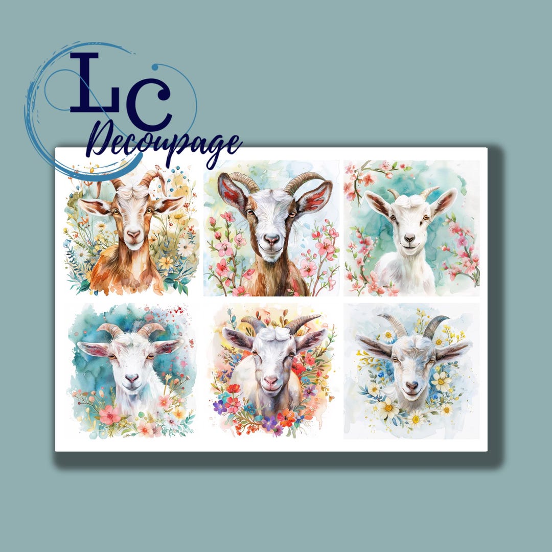 Decoupage Rice Paper, A4 Decoupage Paper, Goat Image, Decorative Image ...