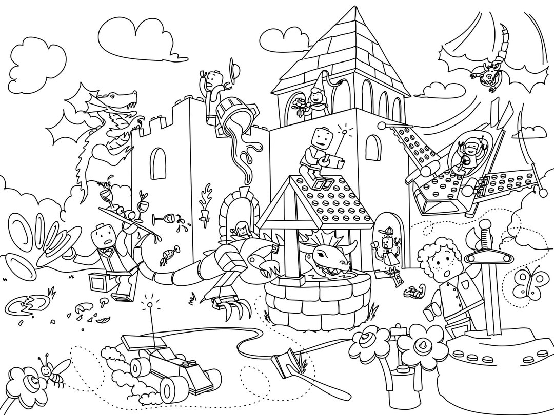 Printable Building Blocks Coloring Page - Etsy