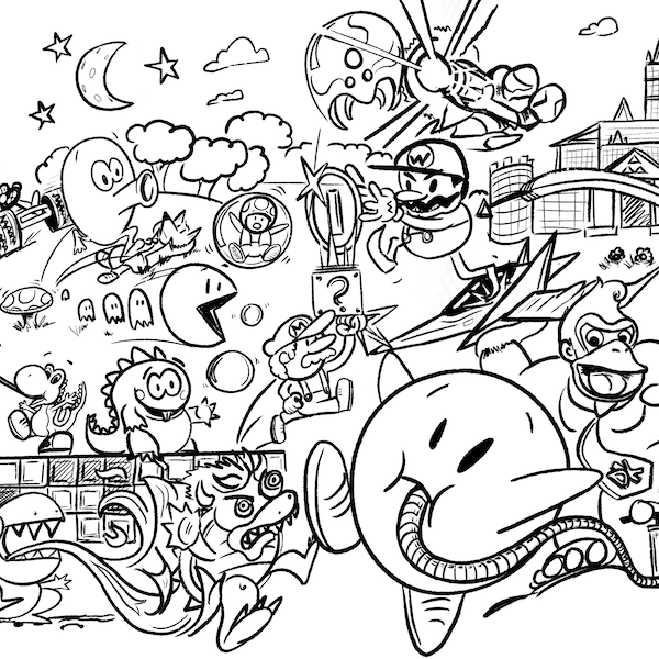 Video Game Coloring Pages Adult Coloring Page - Etsy