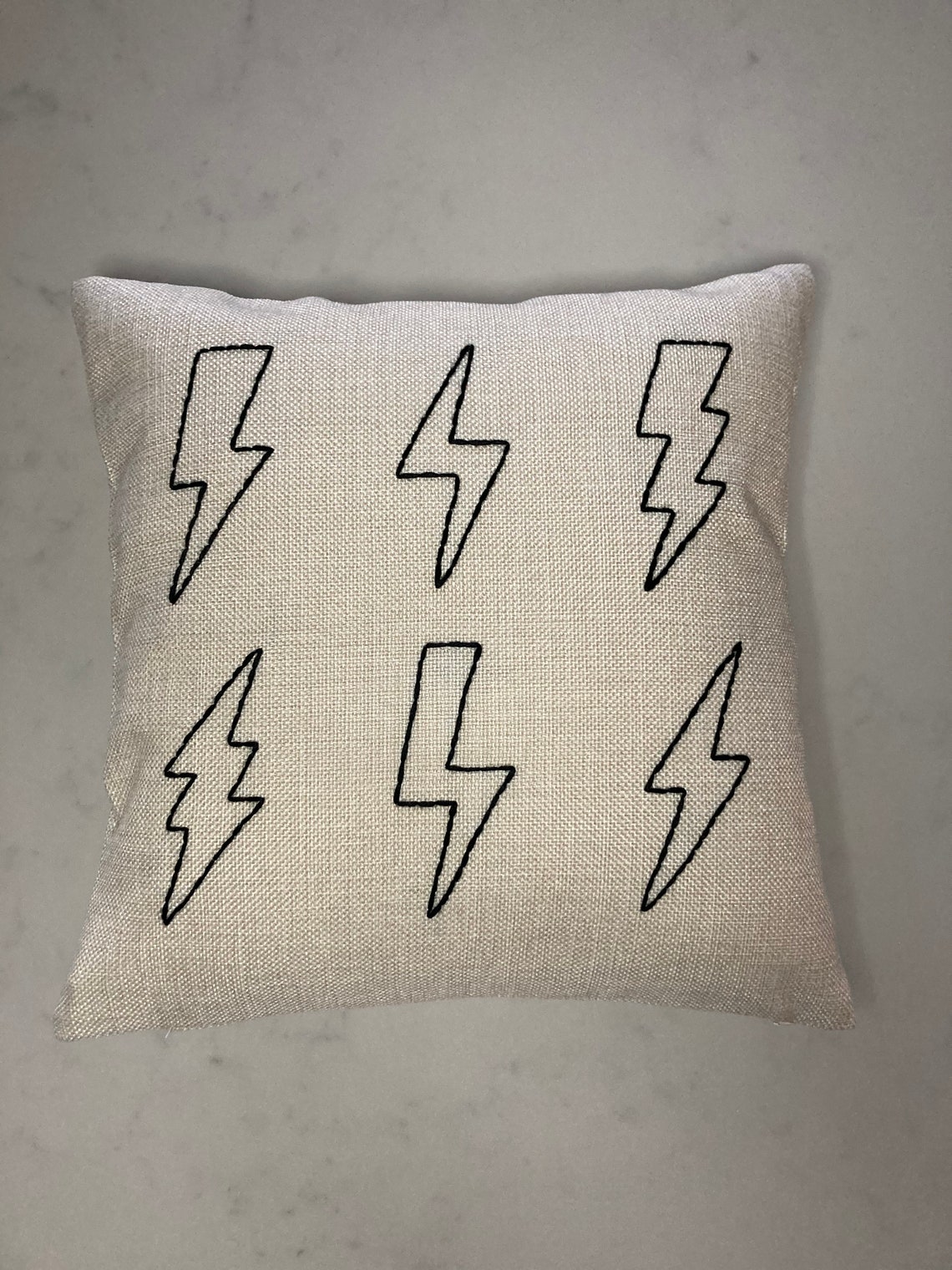 Lightning Bolt Throw Pillow 12x12 in | Etsy