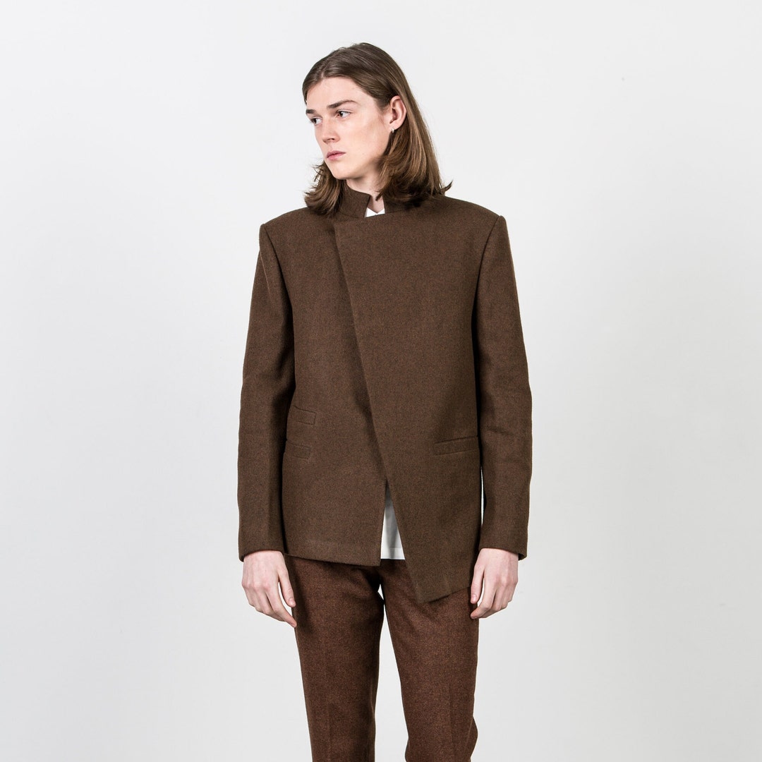 Asymmetrical Front Wool Jacket - Etsy