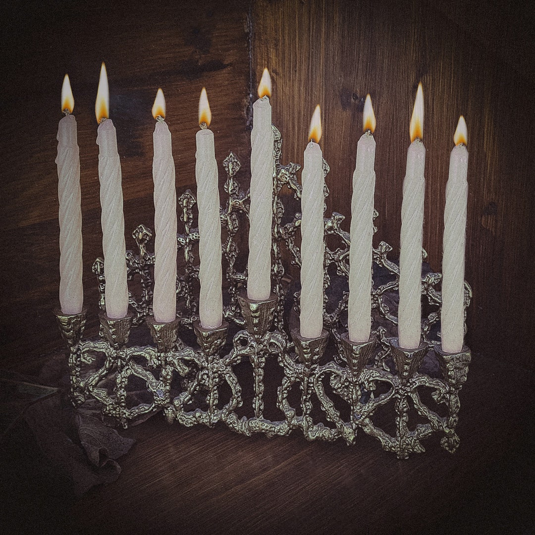 Gorgeous Brutalist Vintage Menorah Candelabra, Very Gothic and Very ...