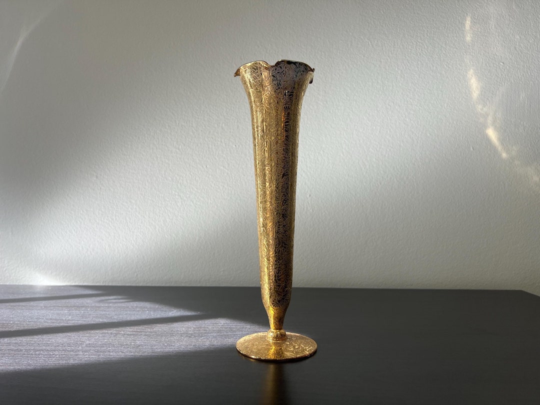 Vintage Gold Bud Vase, 22 Karat Gold Vase - Etsy