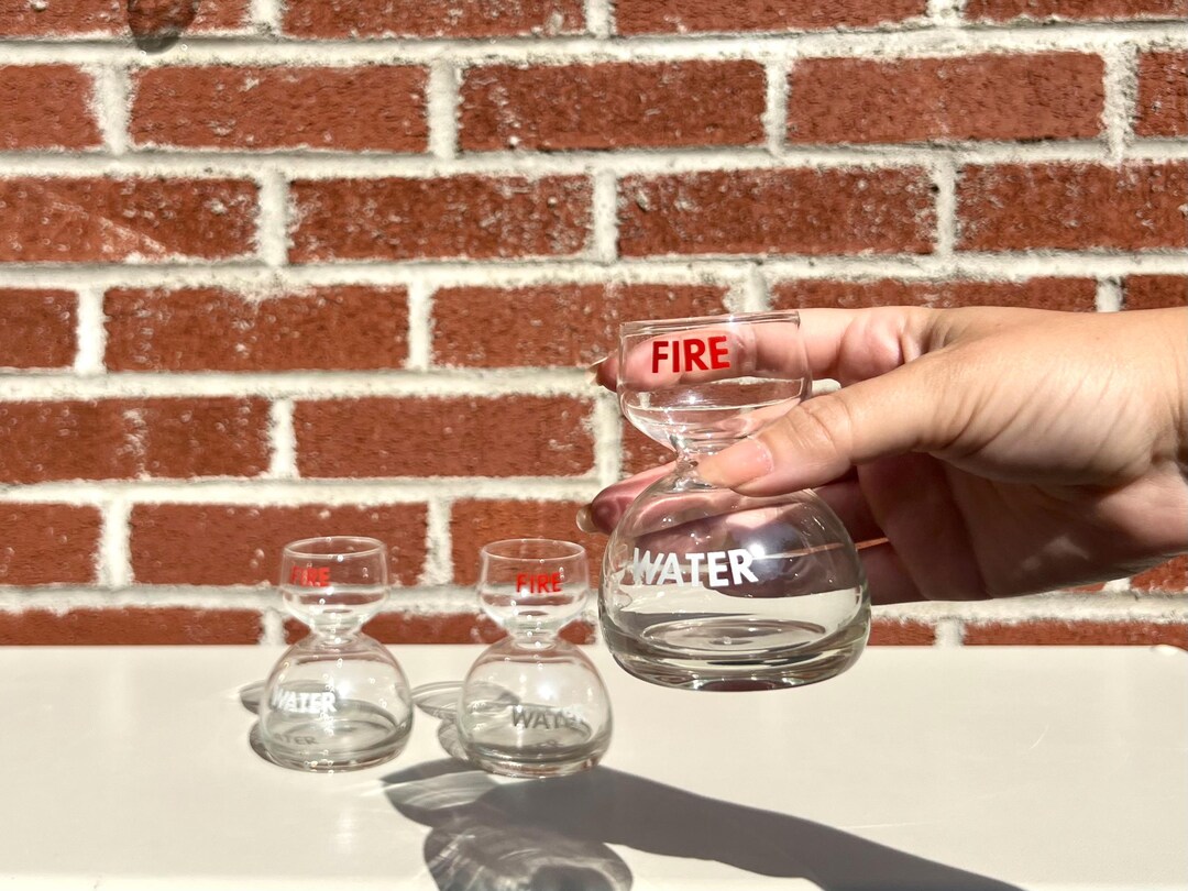 Vintage Fire & Water Shot Glasses, Layered Chaser Set - Etsy