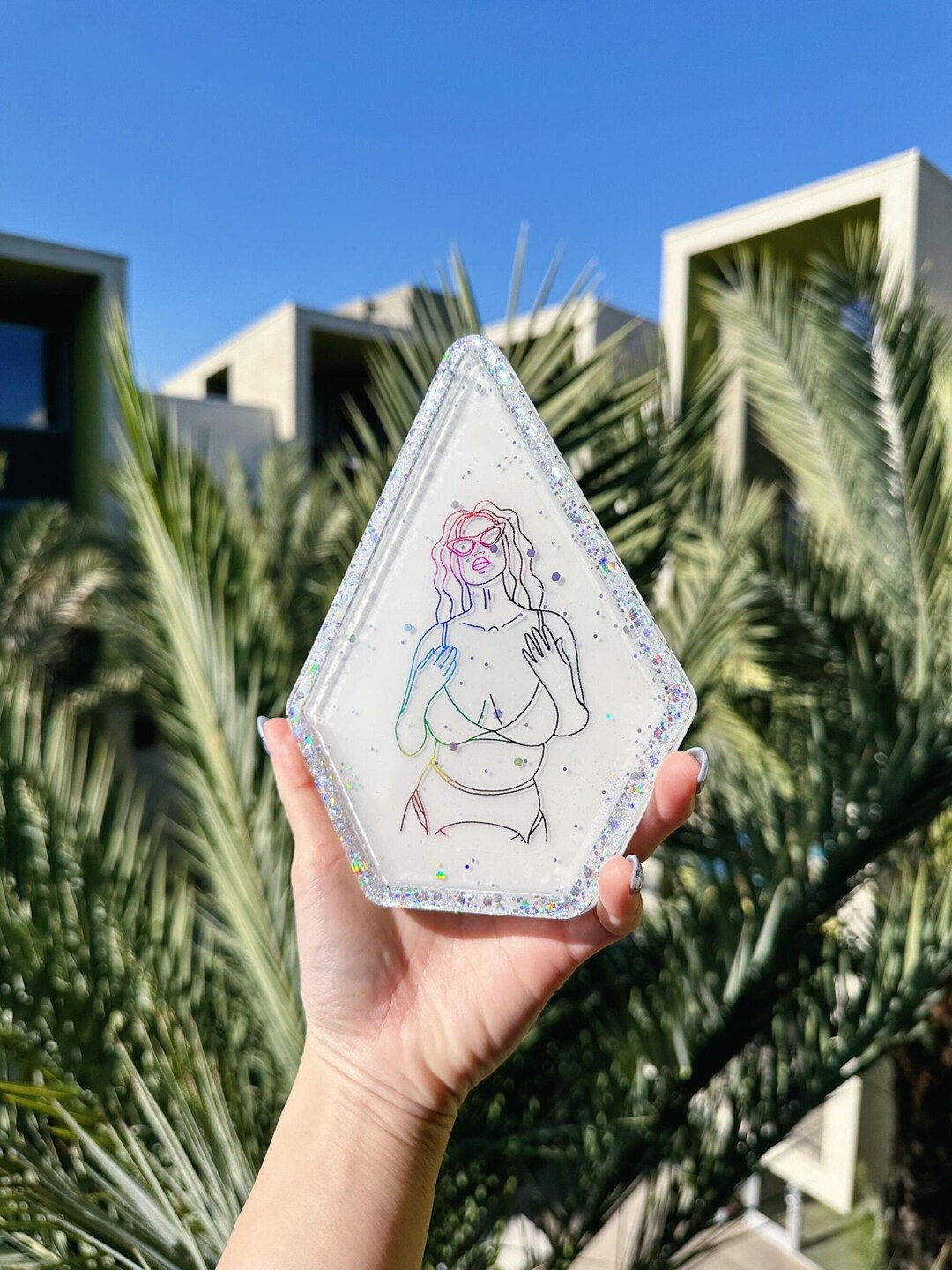 Rainbow Babe Terrarium Tray Rolling Tray, Jewelry Dish, Trinket Dish ...