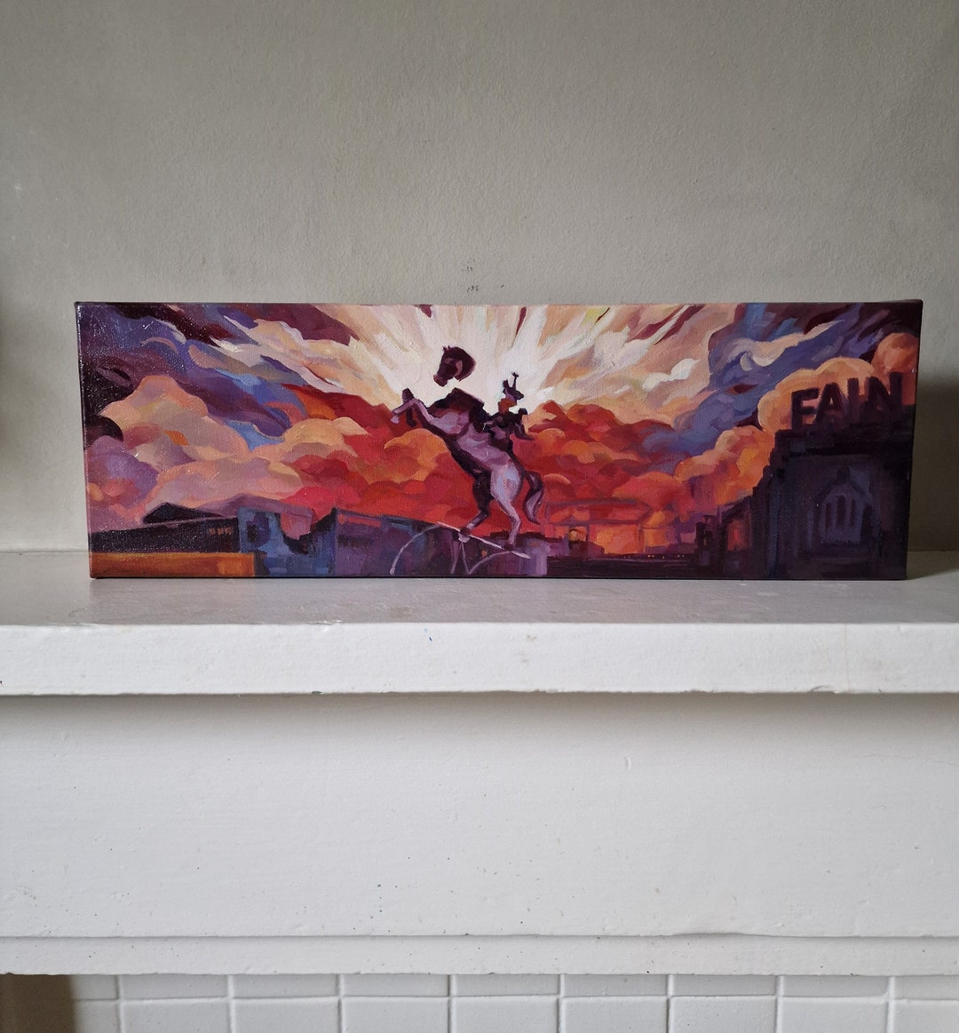 Tequila Sunset Disco Elysium Original Oil Landscape Painting - Etsy