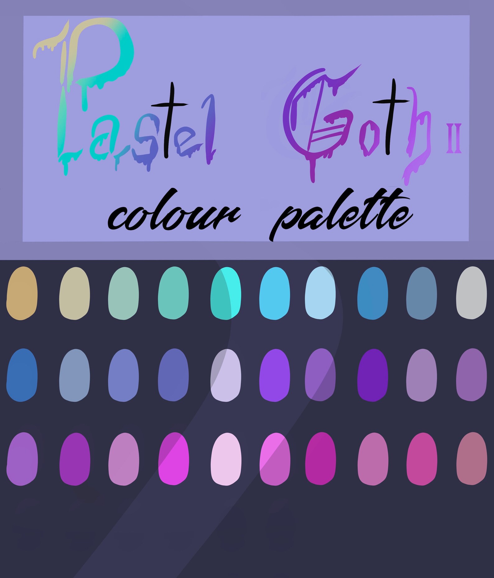 Pastel Goth Digital Colour Palette Procreate Colour Palette INSTANT ...