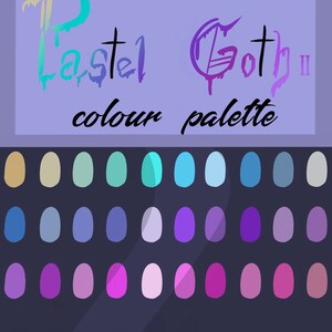Pastel Goth Digital Colour Palette Procreate Colour Palette INSTANT ...