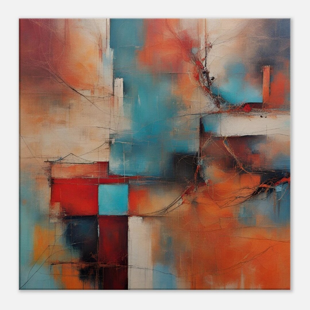 Soft Pastel Abstract Print on Canvas, Multicolour Abstract Art, Modern ...