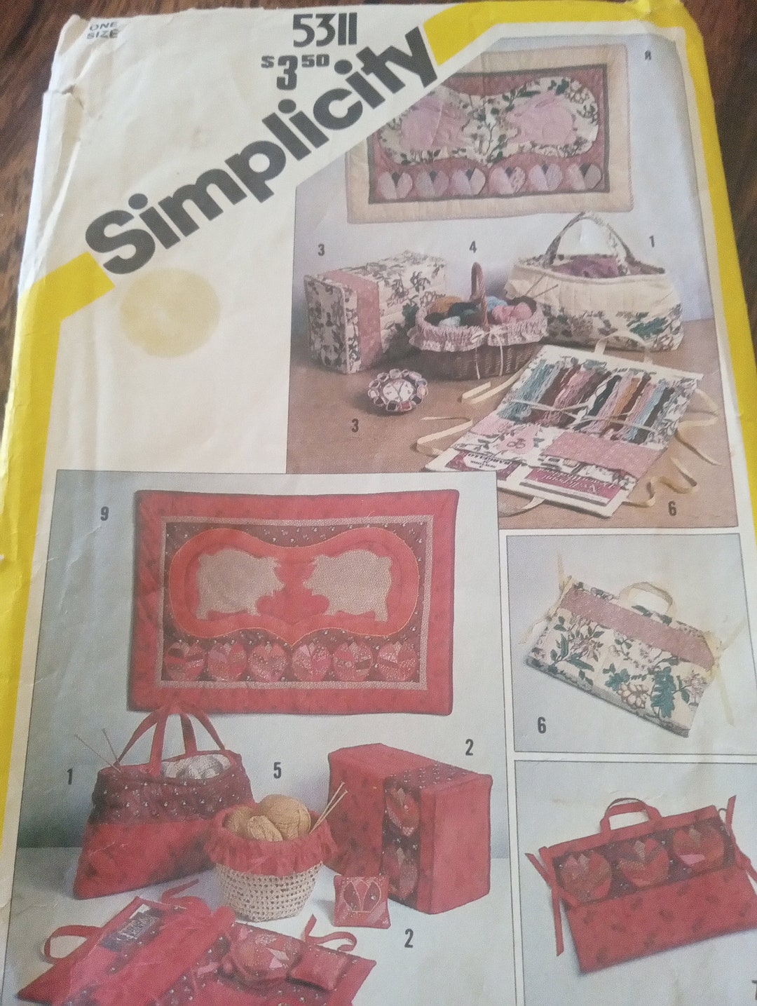 Vintage Uncut Simplicity 5311 String Quilted Sewing Accessories and ...